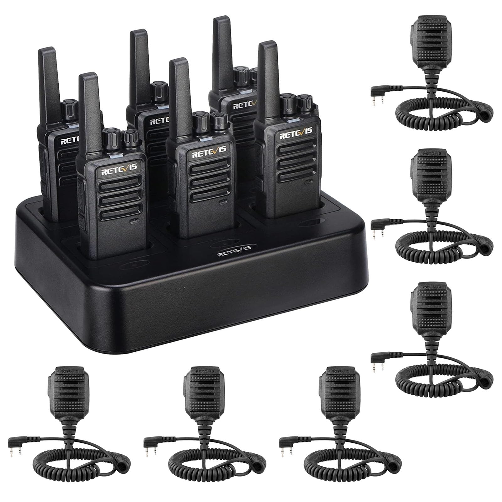 Amazon.com: Retevis RT68 Walkie Talkies Rechargeable (6 Pack) Bundle ...