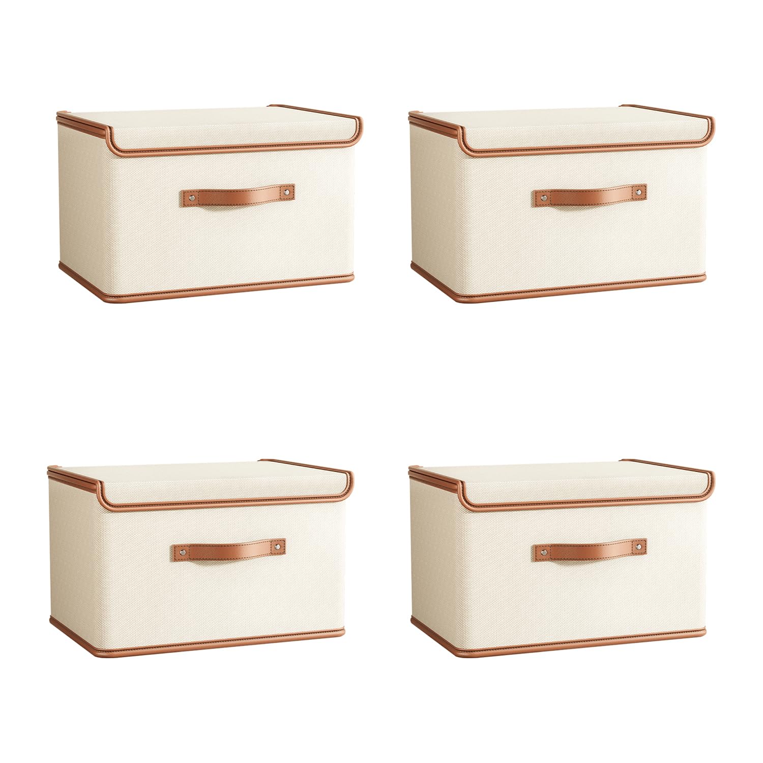 Amazon.com - Tuza 4 Pack Storage Bins with Lids, Collapsible Closet ...