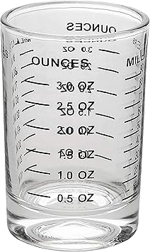 Amazon.com: OGGI Measuring Shot Glass with Measuring Lines, 3oz / 90ml ...