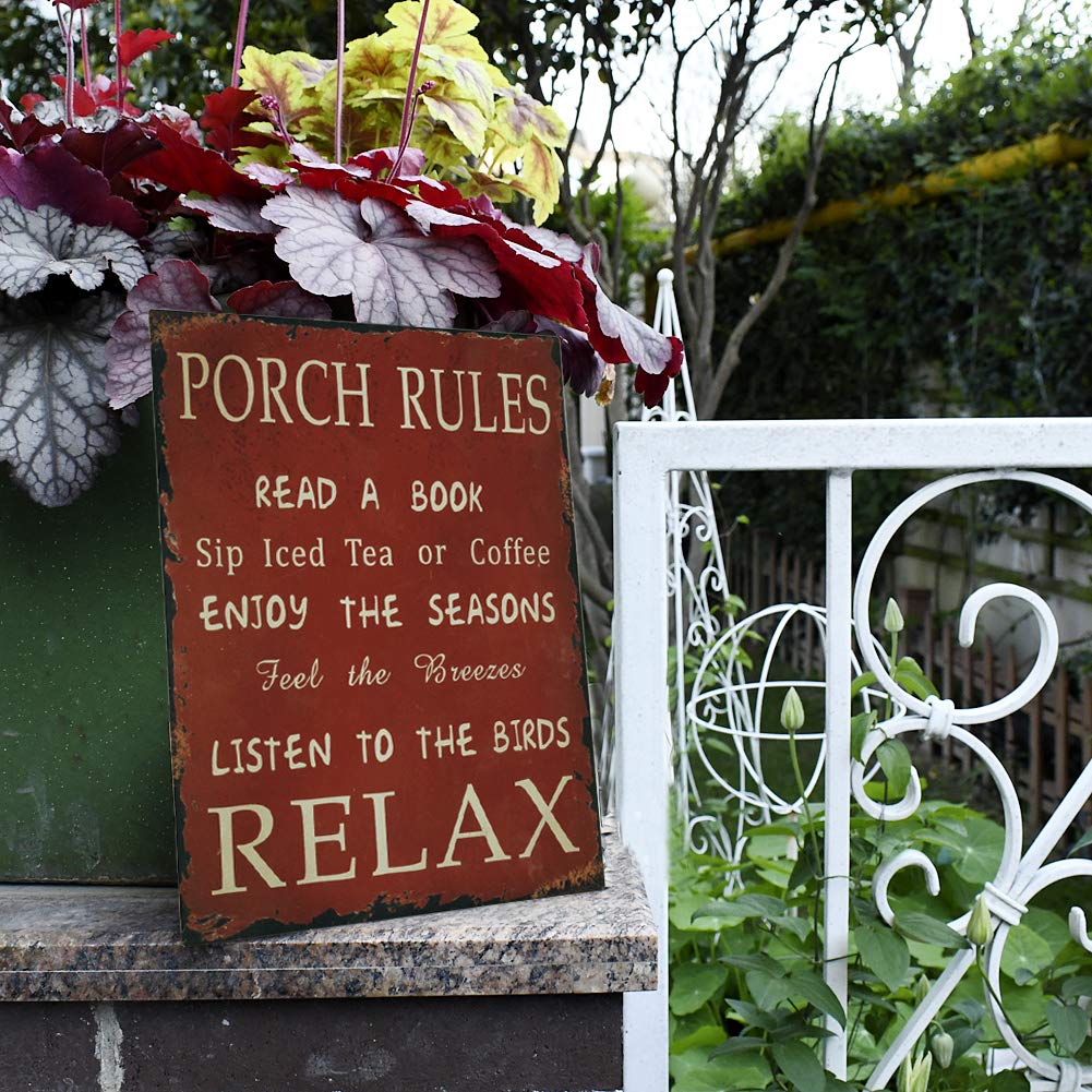 Snapklik.com : Porch Rules Metal Sign Read A Book Sip Iced Tea Enjoy ...