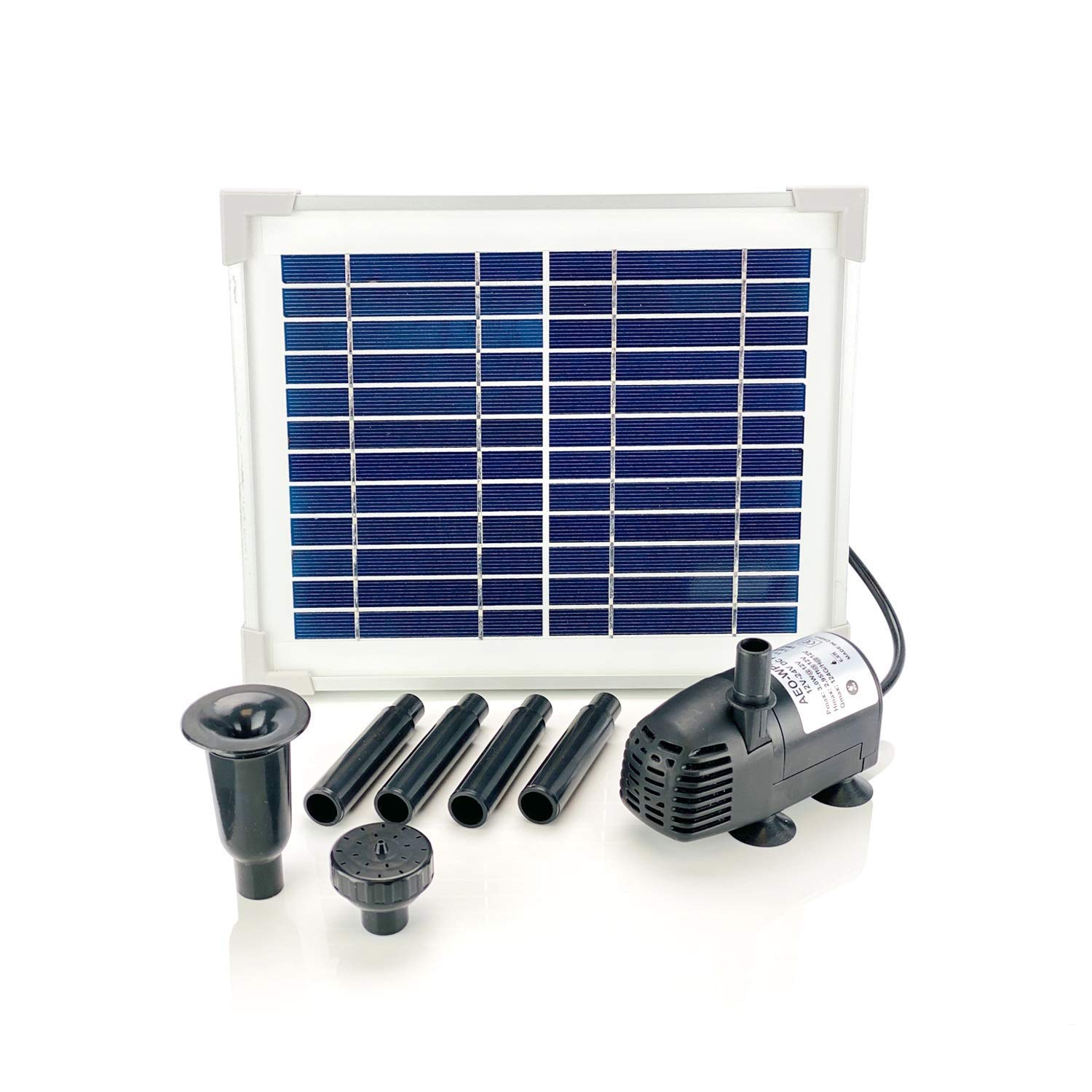 AEO Solar Water Pump Kit: 12V DC Brushless Submersible 124GpH Water ...