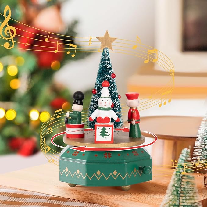 Amazon.com: peafowl Christmas Music Box, Christmas Eve Christmas Wooden ...