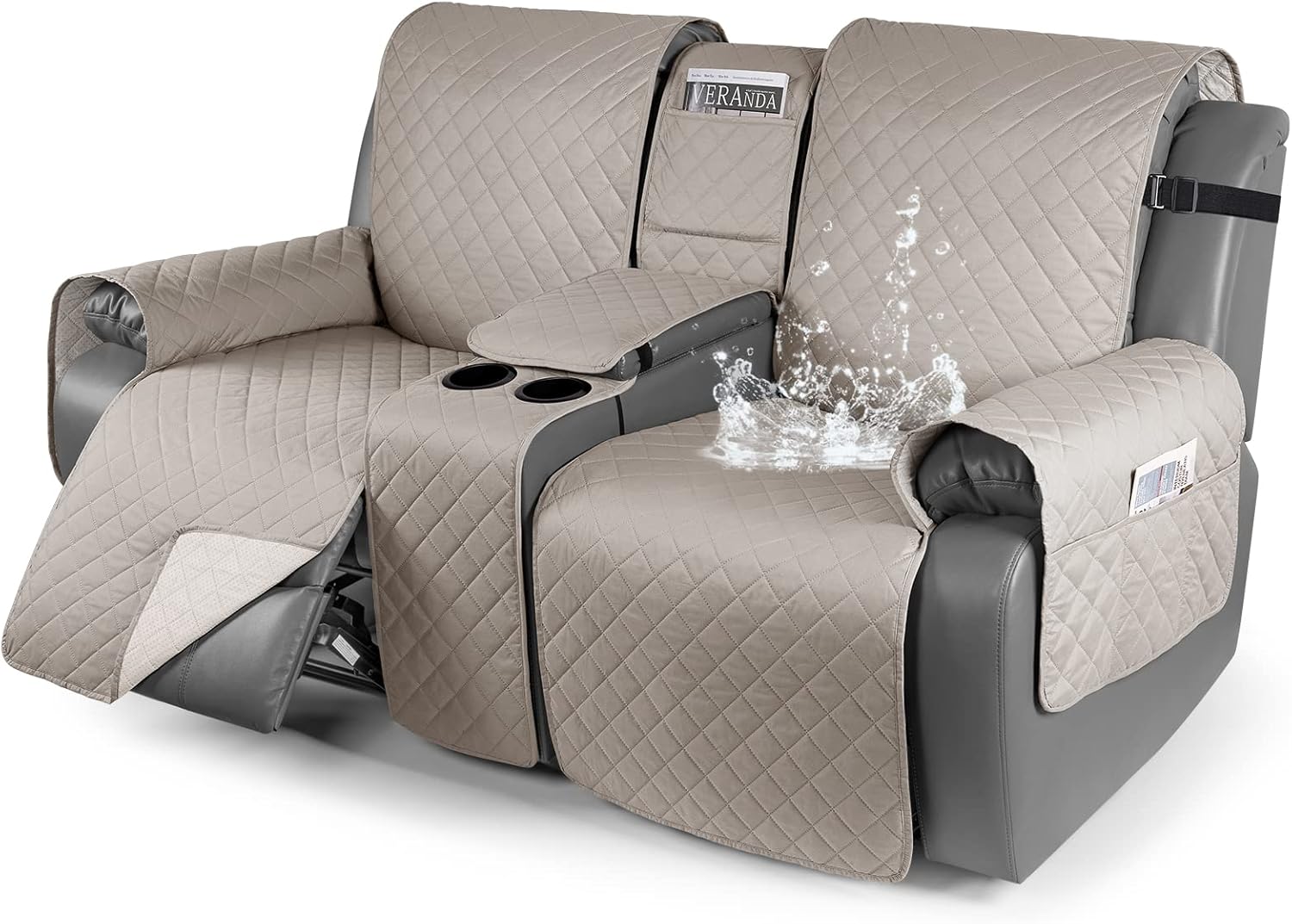 Amazon.com: KinCam 100% Waterproof Recliner Loveseat Cover, Non-Slip ...