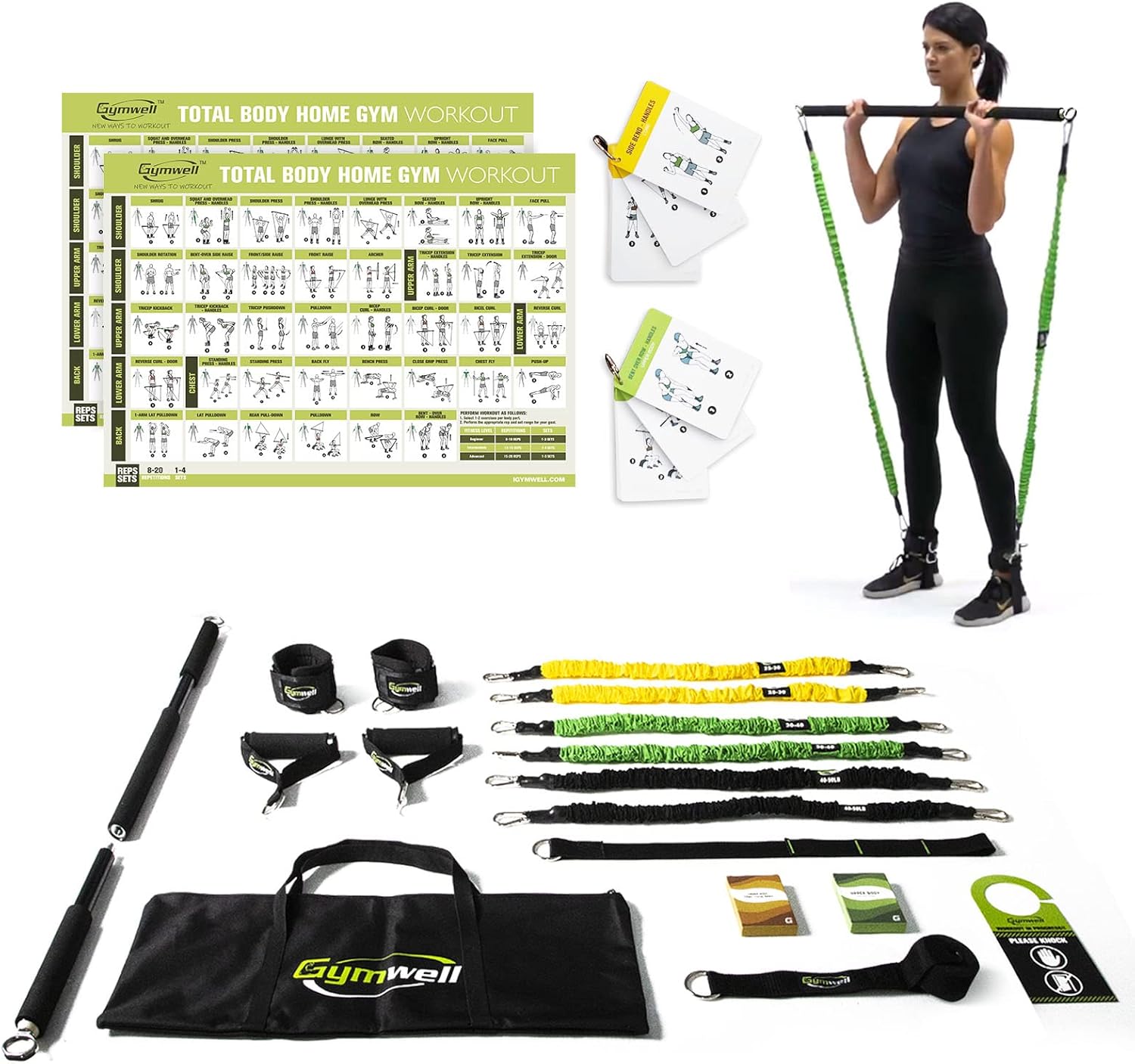 Gymwell Portable Resistance Workout Set, Total Body Workout Equipment ...