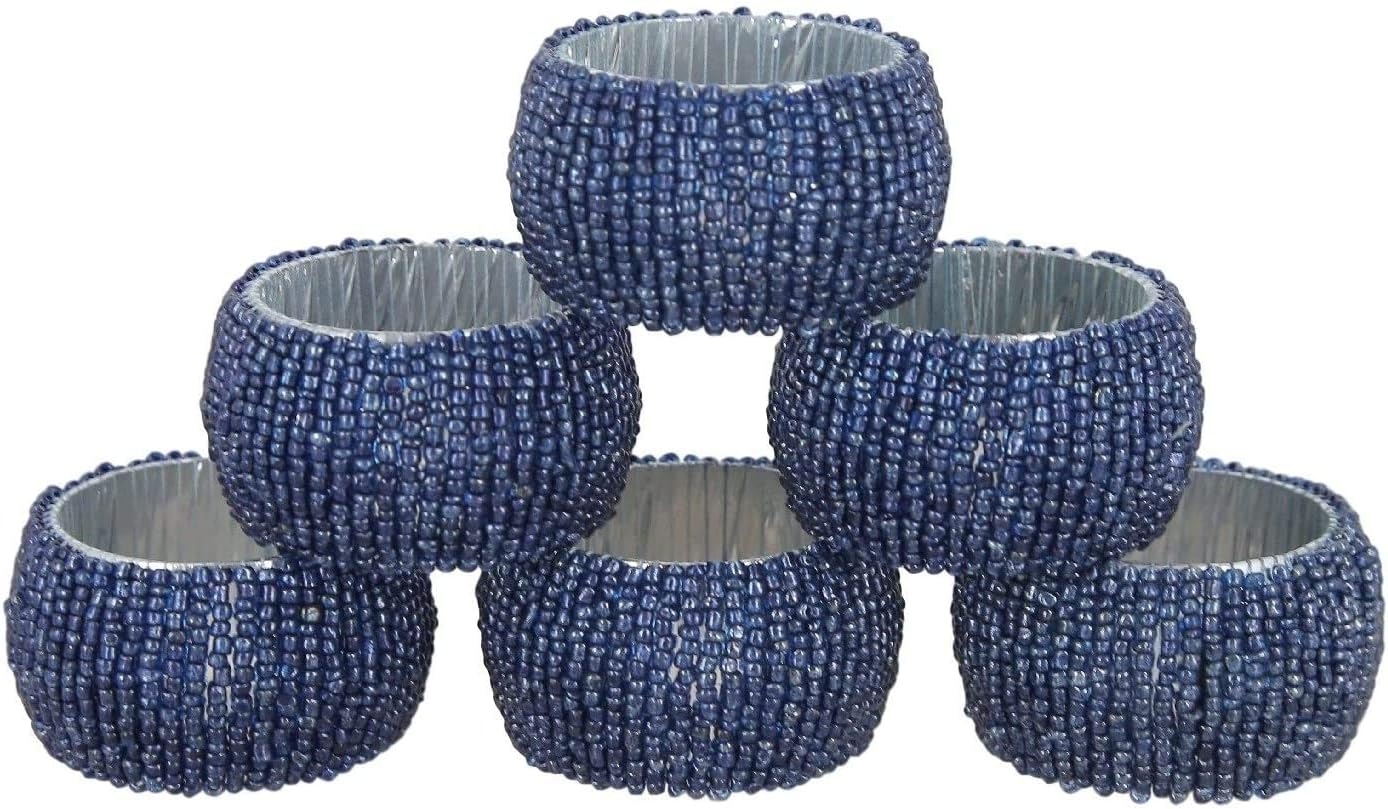 Amazon.com: Handmade Indian Beaded Napkin Rings for Christmas ...