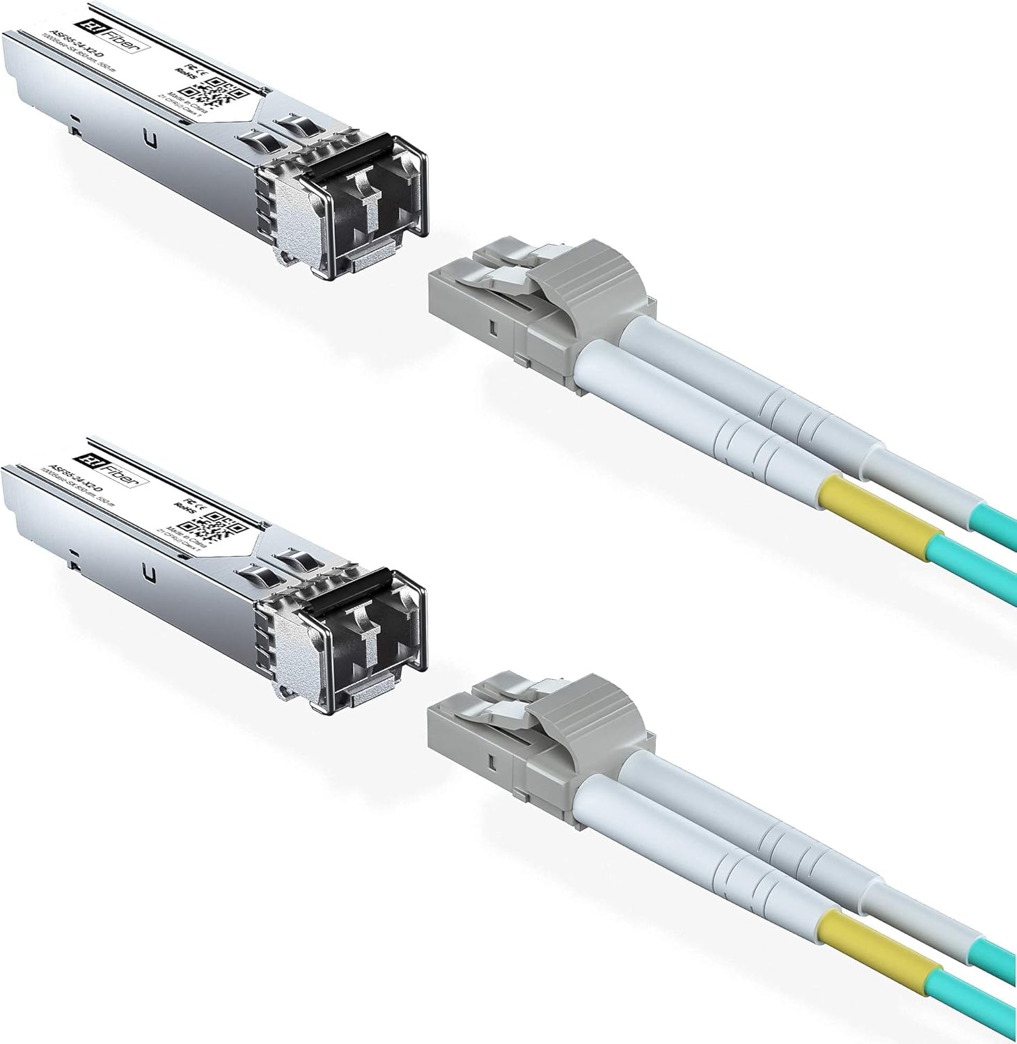 Amazon.com: 2 Pack 1000Base-SX Transceiver with 50m OM3 LC to LC Fiber ...