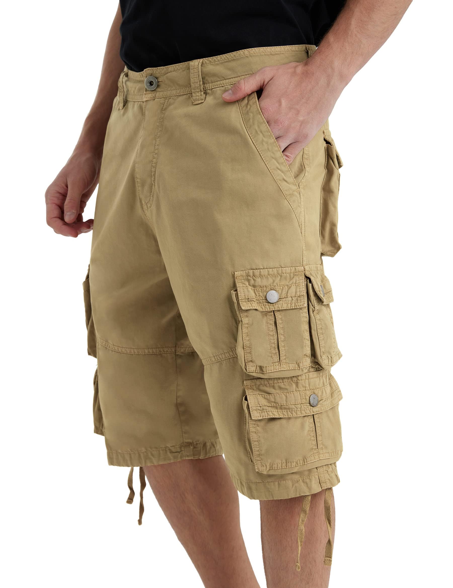 YGREYG Mens Cargo Shorts Long Capri Below The Knee Shorts 3/4 Relaxed ...