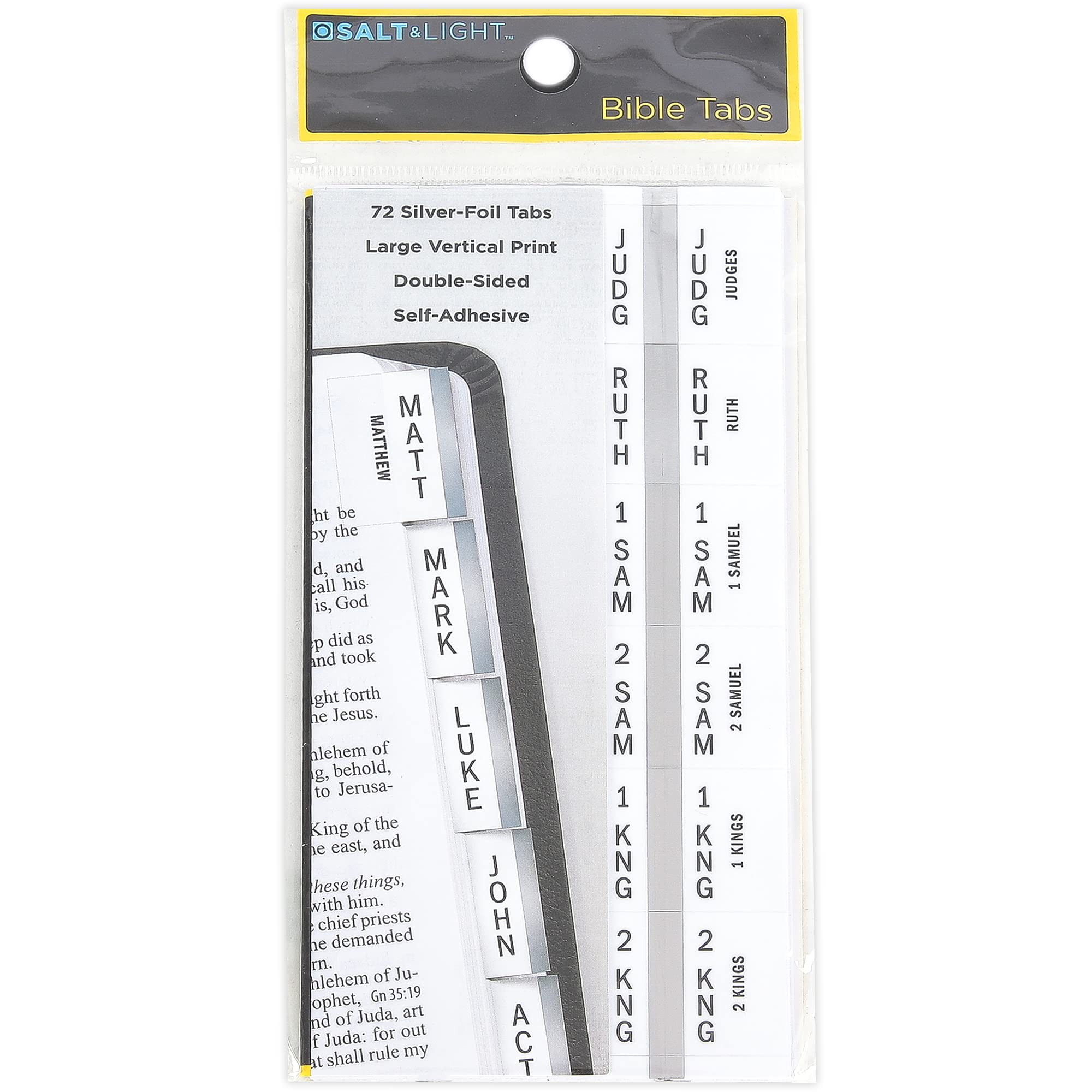 Amazon.com : Salt & Light, Large Vertical Bible Tabs, Silver, 72 Tabs ...