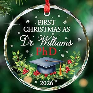 Amazon.com: Phd Graduation Glass Ornament Christmas 2026, Personalized ...