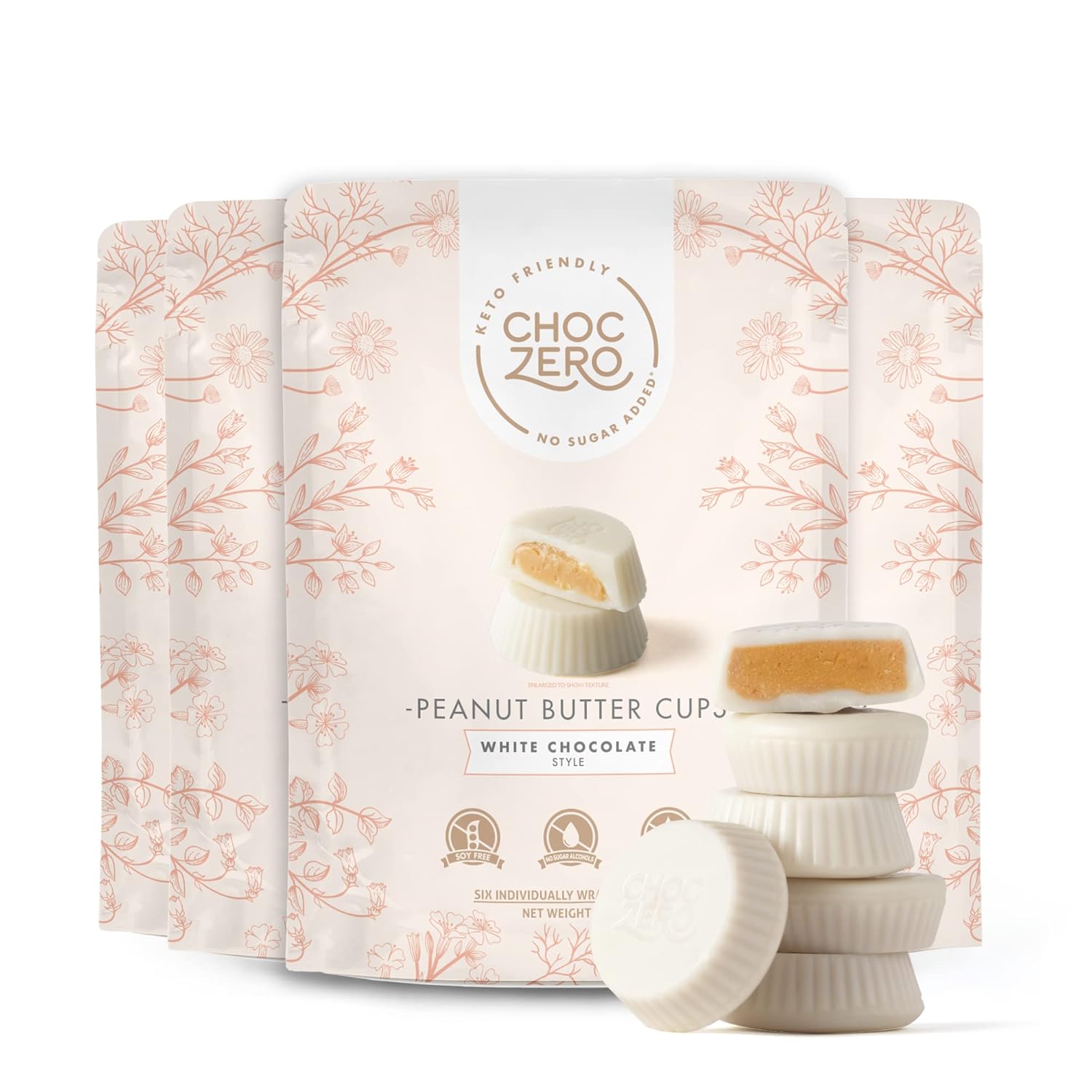 Amazon.com : Sugar Free White Chocolate Peanut Butter Cups by ChocZero ...