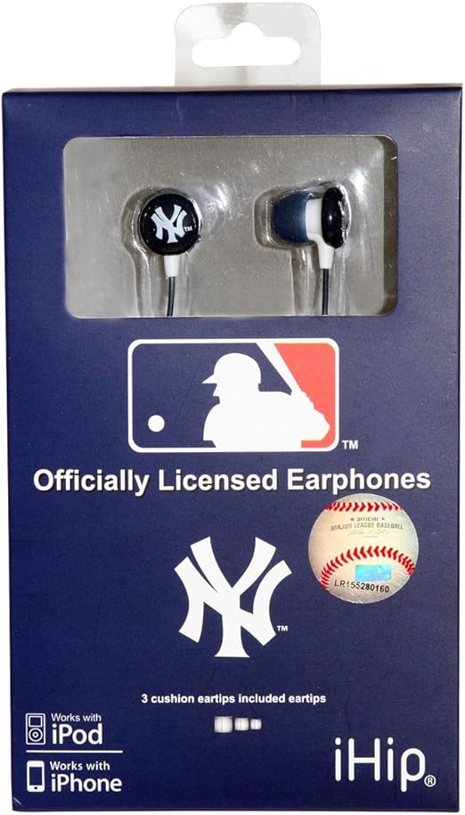 Amazon.com : Nes Group New York Yankees Mlb Logo Baseball Earbuds ...