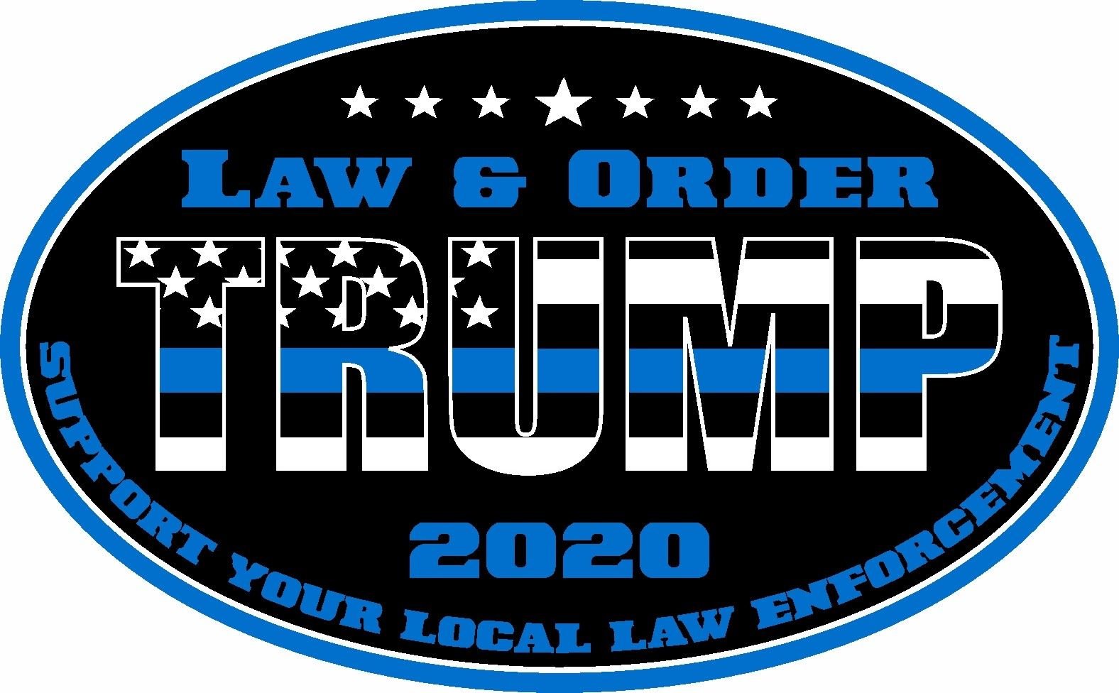Amazon.com: ION Graphics Trump Thin Blue Line Sticker Law & Order 2020 ...