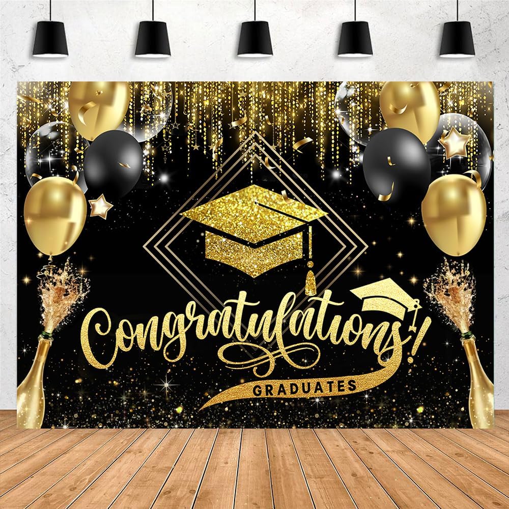 Amazon.com : MAYSSKQ Graduation Party Backdrop Congrats Grad Photo ...