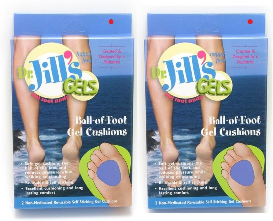 Amazon.com: Dr. Jills Gel Ball of Foot Cushions 1/4" Thick (4 Pads Self ...
