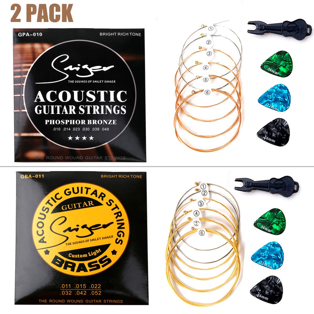 Smiger GPA-010 And GBA-011 Acoustic Guitar Strings,Rust prevention,Two ...