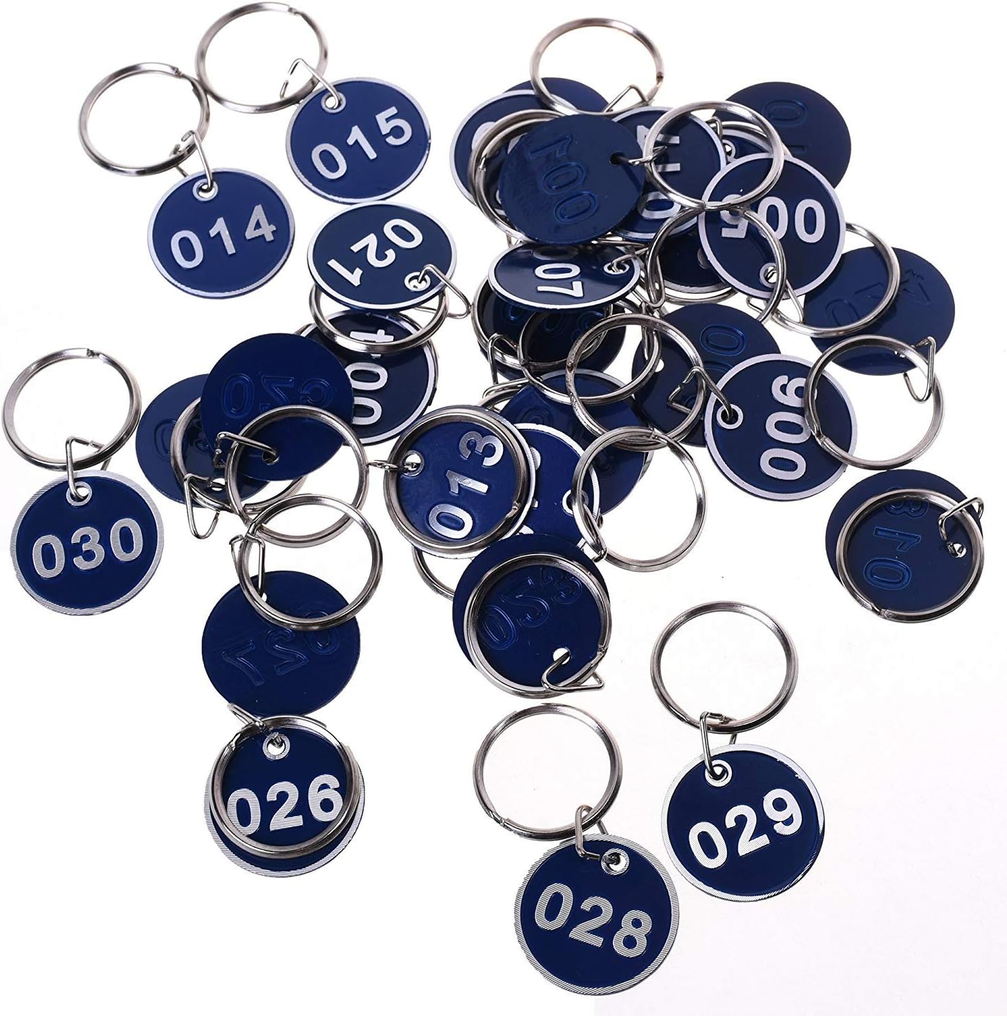 Aluminum & Plastic Key Tag Numbered Key Rings 30mm (Blue, 1-100) – BigaMart