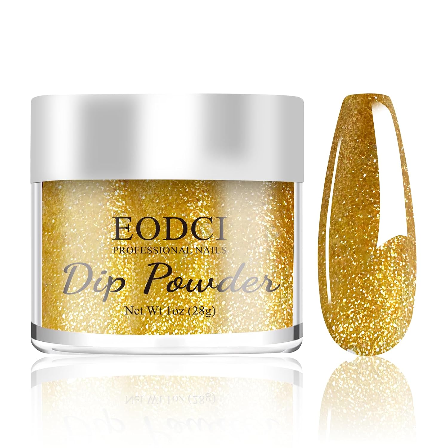 Amazon.com: EODCI Salon Quality Glitter Gold Nail Dip Powder 1OZ ...
