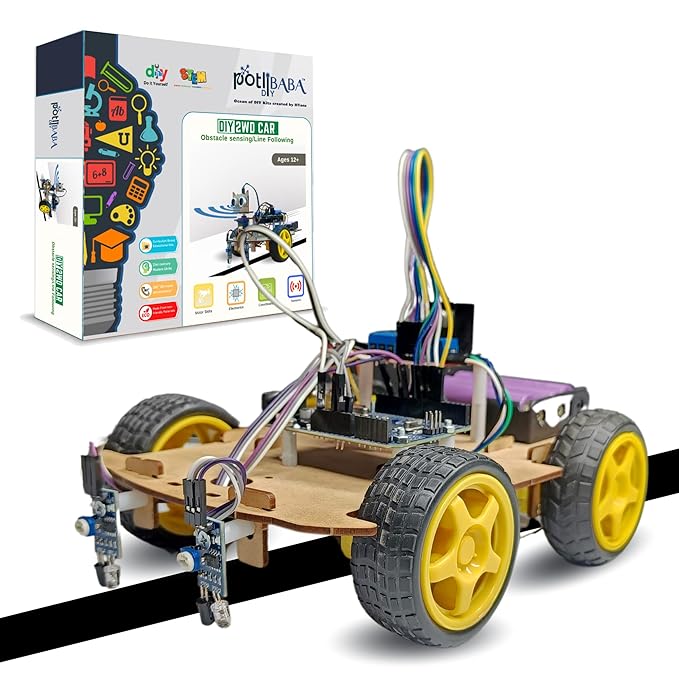 Buy Potlibaba Diy 4wd Line Follower Robotics Kits Science Kits For