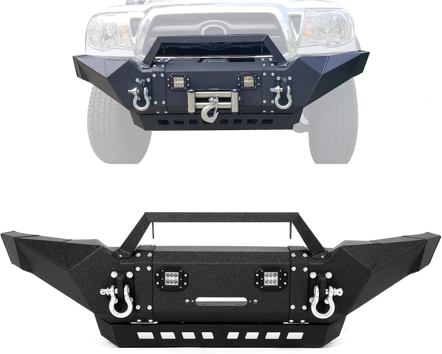 Amazon.com: KUAFU Front Bumper Compatible with 2005-2015 Toyota Tacoma ...