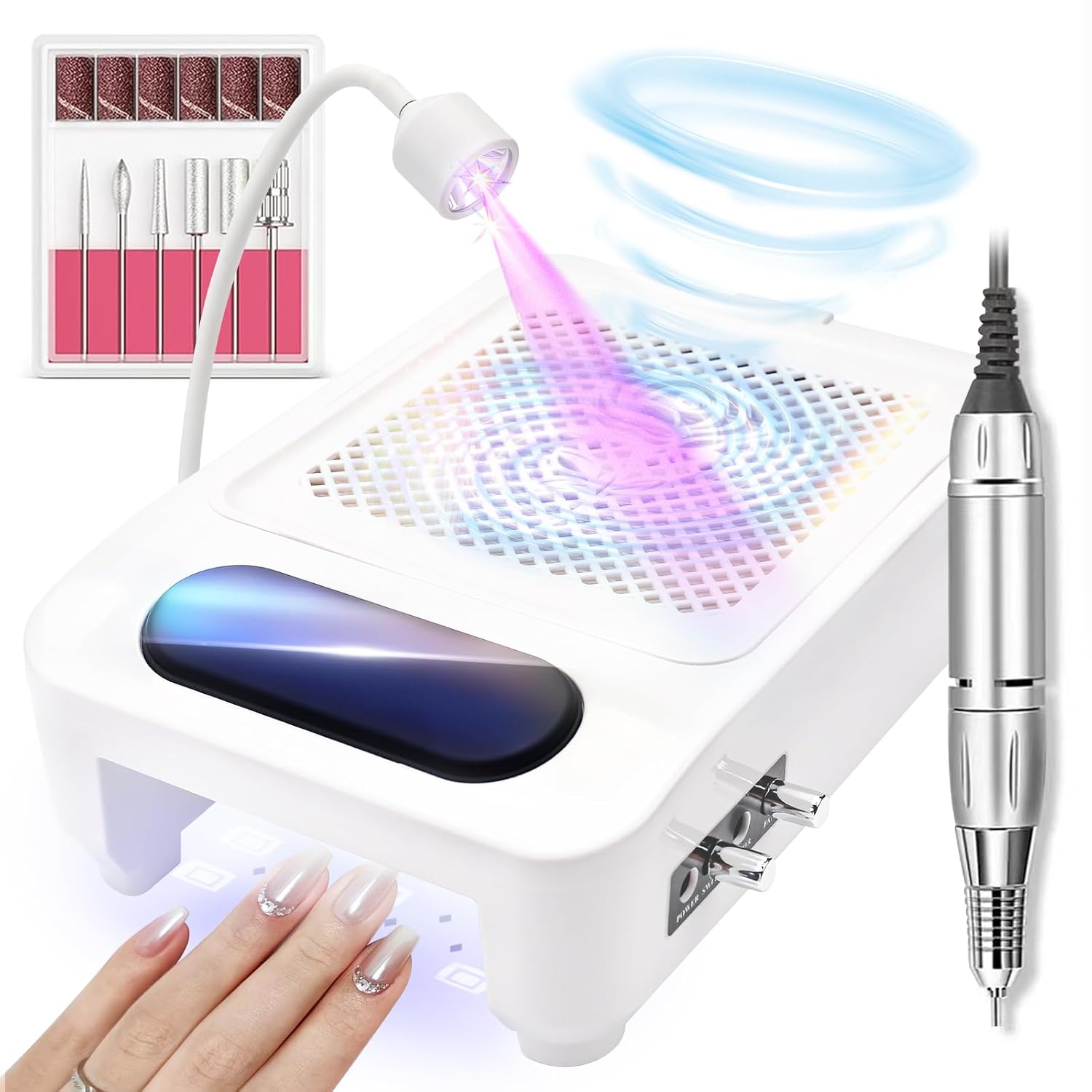 Amazon.com: Nail Dust Collector Machine & Electric Nail Drill Kit， 5 in ...