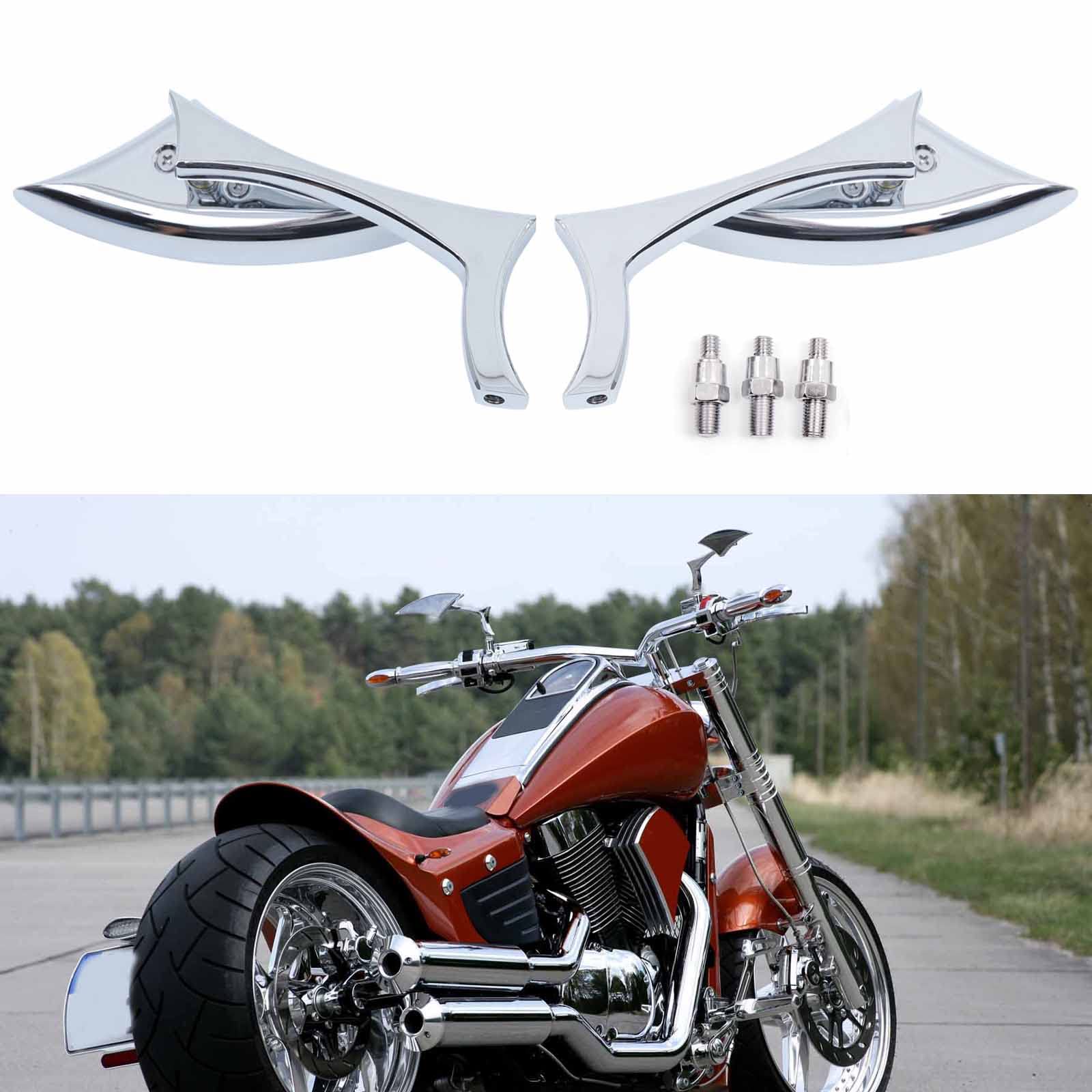 Snapklik.com : Chrome Motorcycle Side Mirrors Blade Compatible