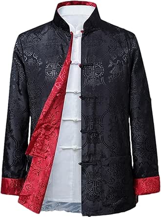 XJRJ Traditional Chinese Men's Double-Faced Jacket Tang Suit Hanfu ...