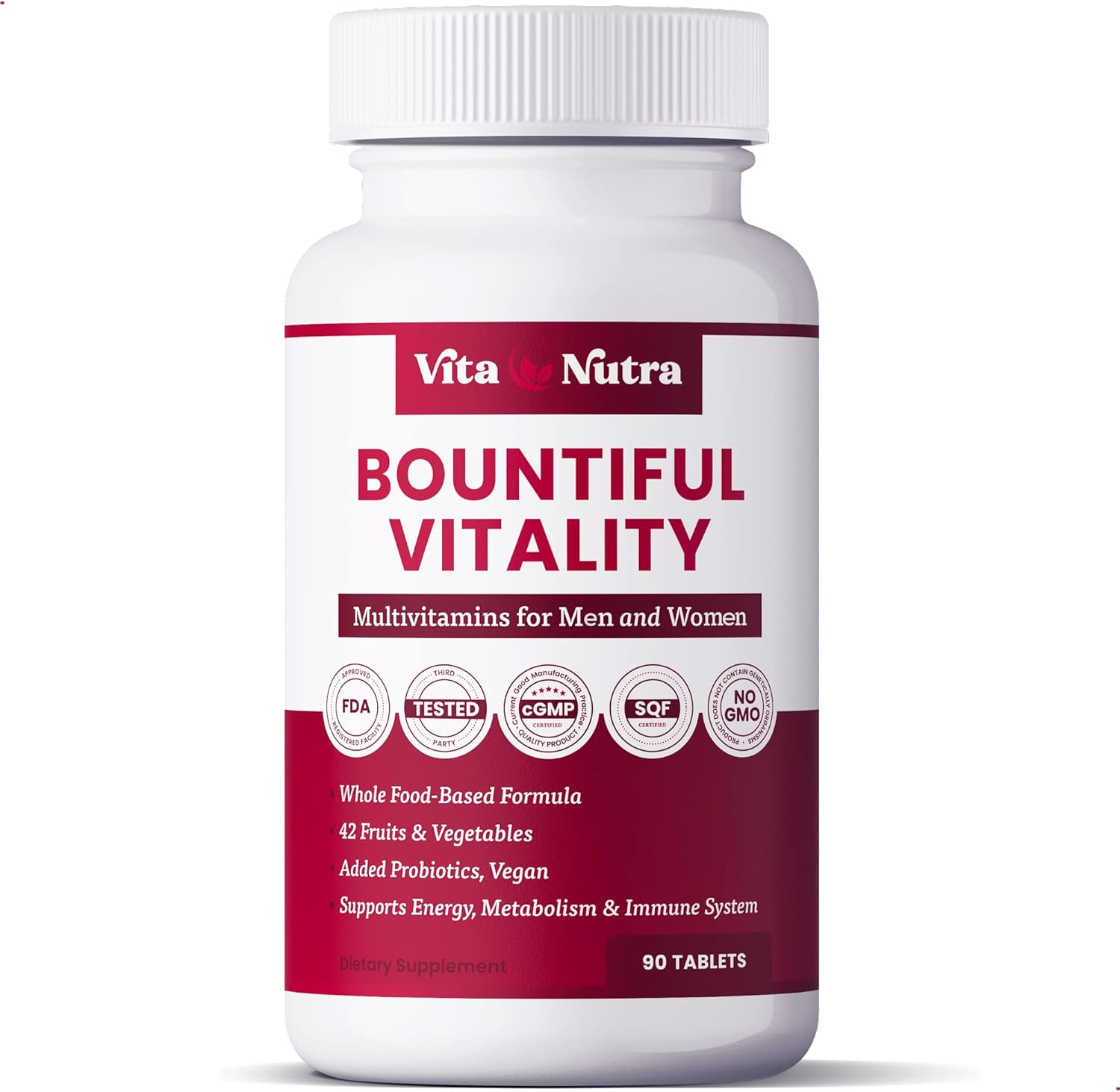 Amazon.com: Vita Nutra Bountiful Vitality Whole Foods Multivitamin for ...