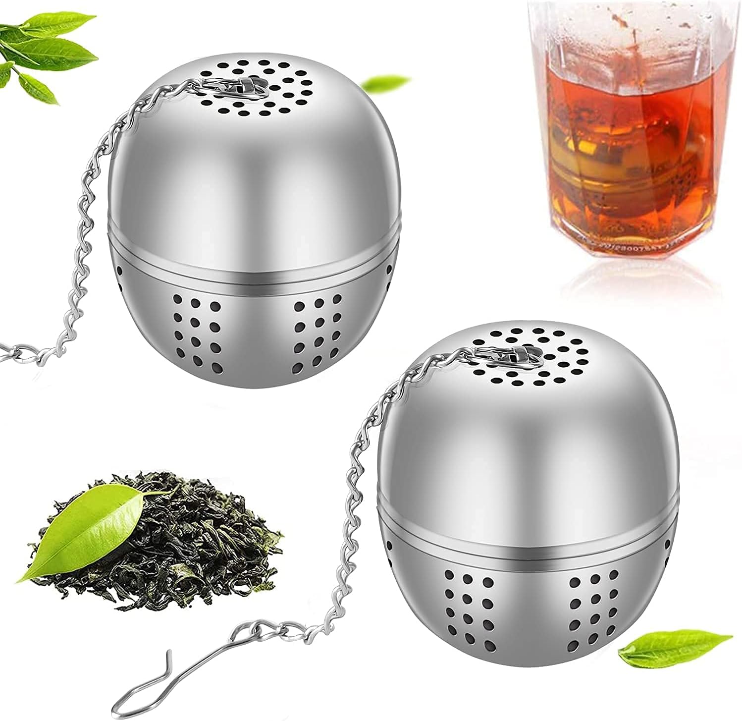 Amazon.com: Ncana 2 Pack Stainless Steel Tea Ball Set 4 cm Ultra Fine ...