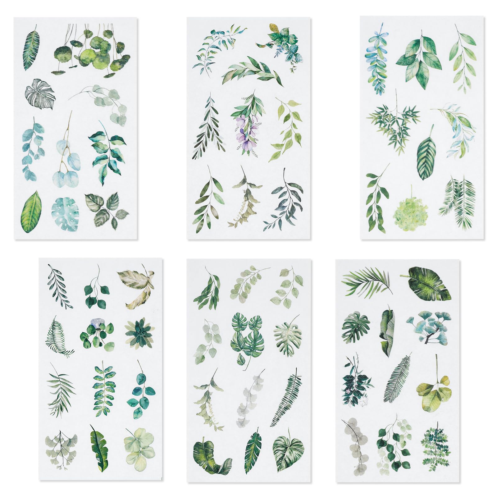 104pcs Leaf Stickers for Scrapbooking Plant Stickers Nature Green Leave ...