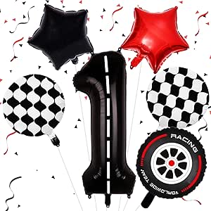 Amazon.com: Race Car Balloons 1st Birthday Decoration for Boys, 40 Inch ...