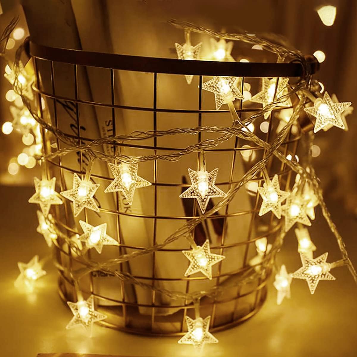 Briignite Star String Lights 100 LED 34FT Remote Control, LED Twinkle ...