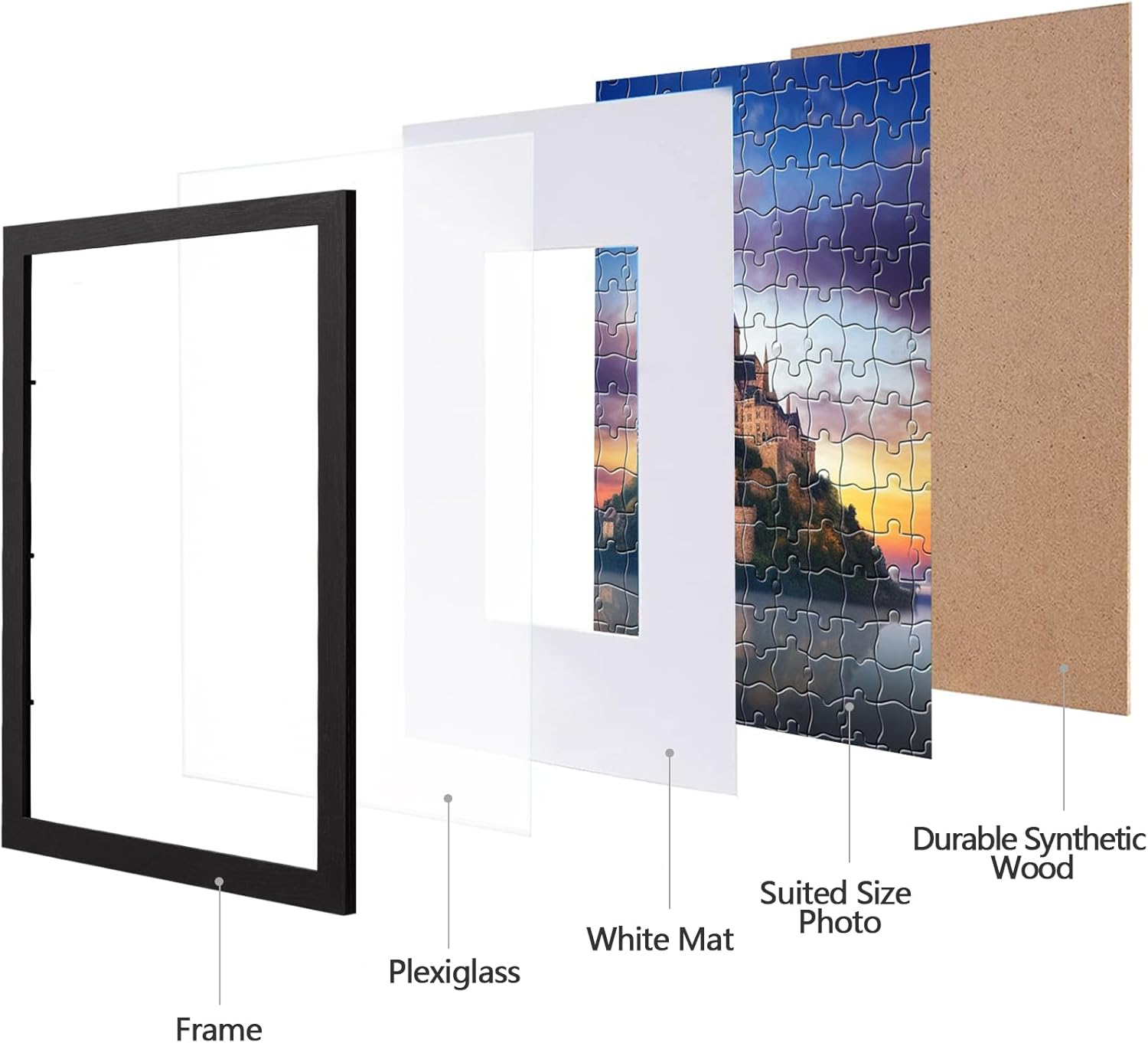 eletecpro Marco de fotos de 20 x 27 pulgadas para rompecabezas, marco ...