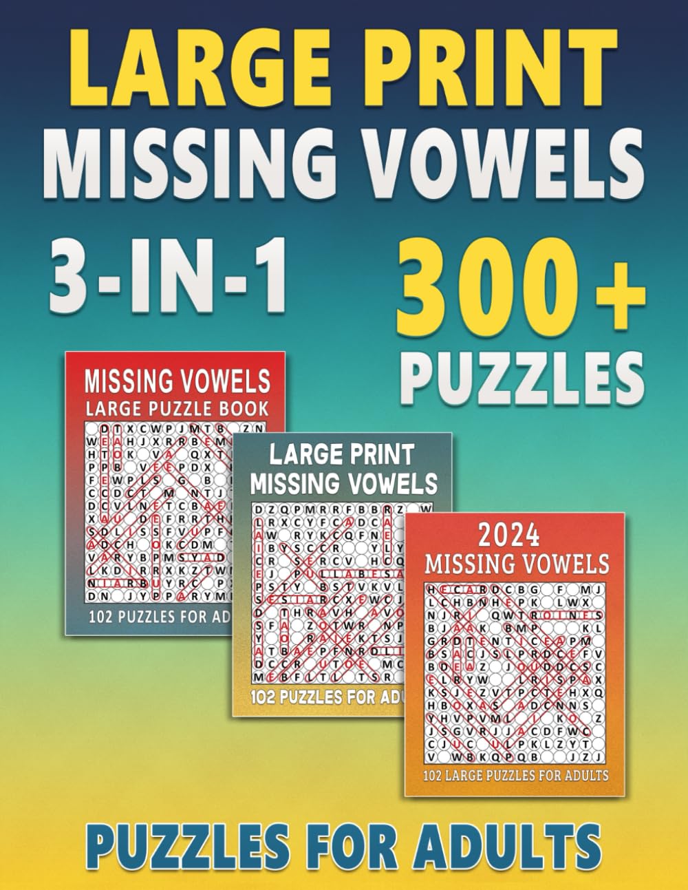 Amazon.com: Large Print Missing Vowels 3-IN-1 Collection: Missing ...