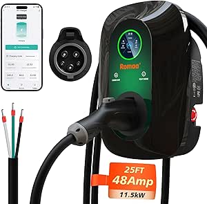 Amazon.com: Level 2 EV Charger, 48 Amp 240V Hardwired Fast Charging, Smart WiFi Control ...