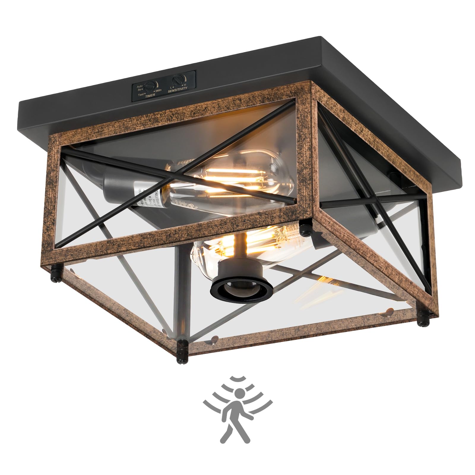 GOEBLESON Motion Sensor Outdoor Ceiling Light, Outdoor Flush Mount ...