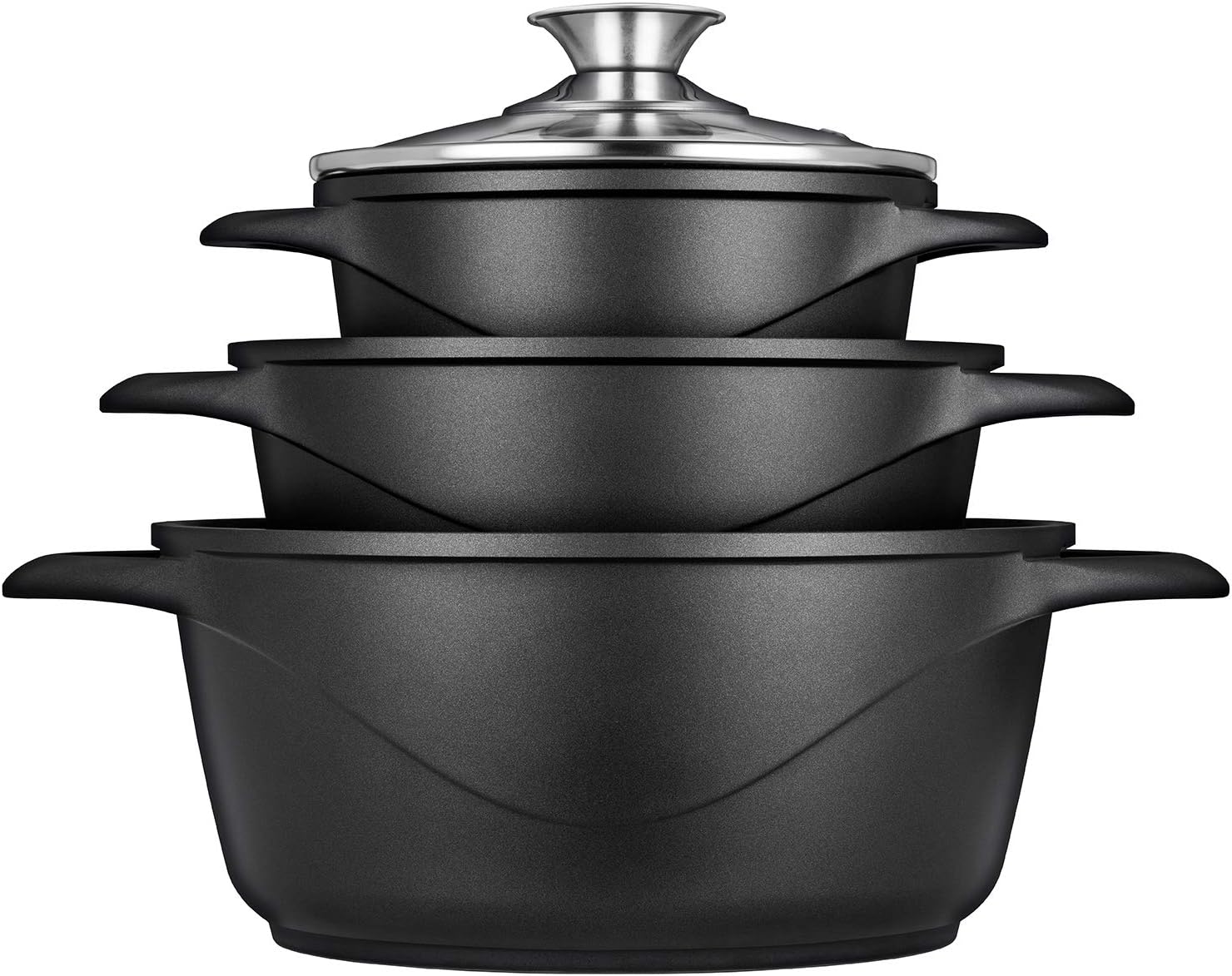 GSW Kochtopf-Set Profi-Black-Star – hochwertiges Topfset bestehend aus ...