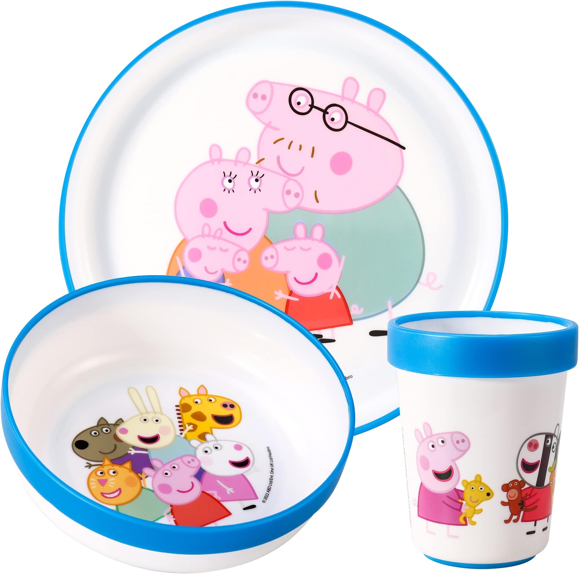 Peppa Pig Perfect Day Kids Tableware 3 Piece Reusable Pp Plate Bowl