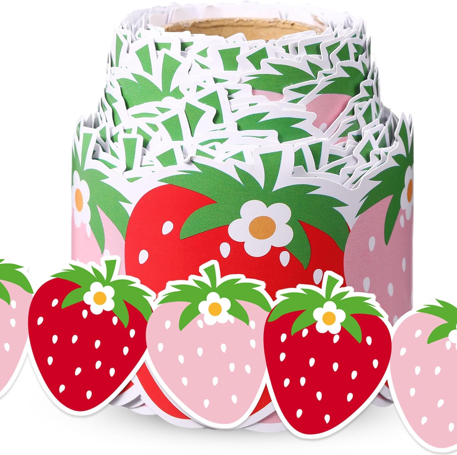 Amazon.com: Trandraft 32.8ft Strawberry Bulletin Board Border Red Pink ...