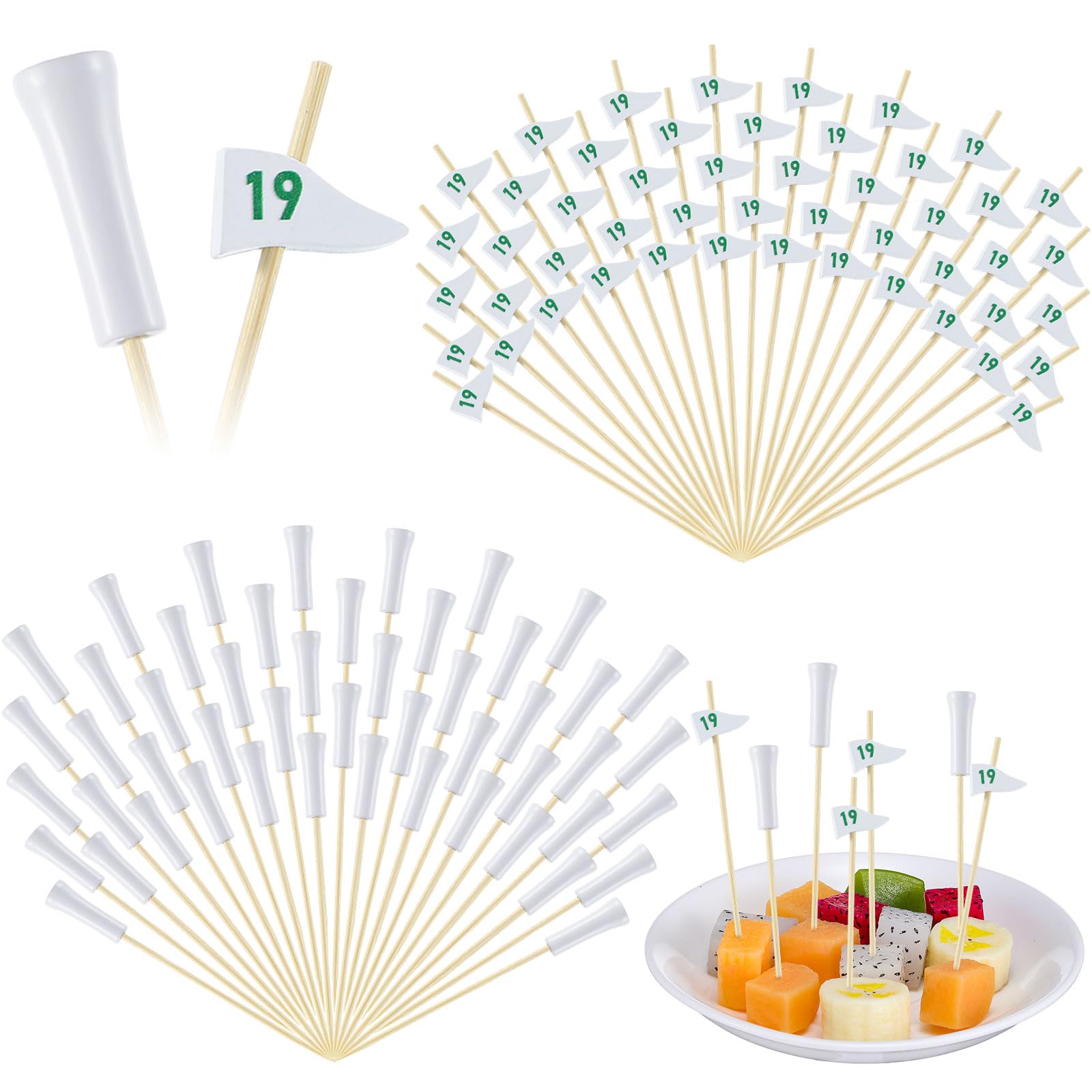 Amazon.com | Newtay 100 Pcs Golf Tee Toothpicks 4.72 Inch 19th Hole ...