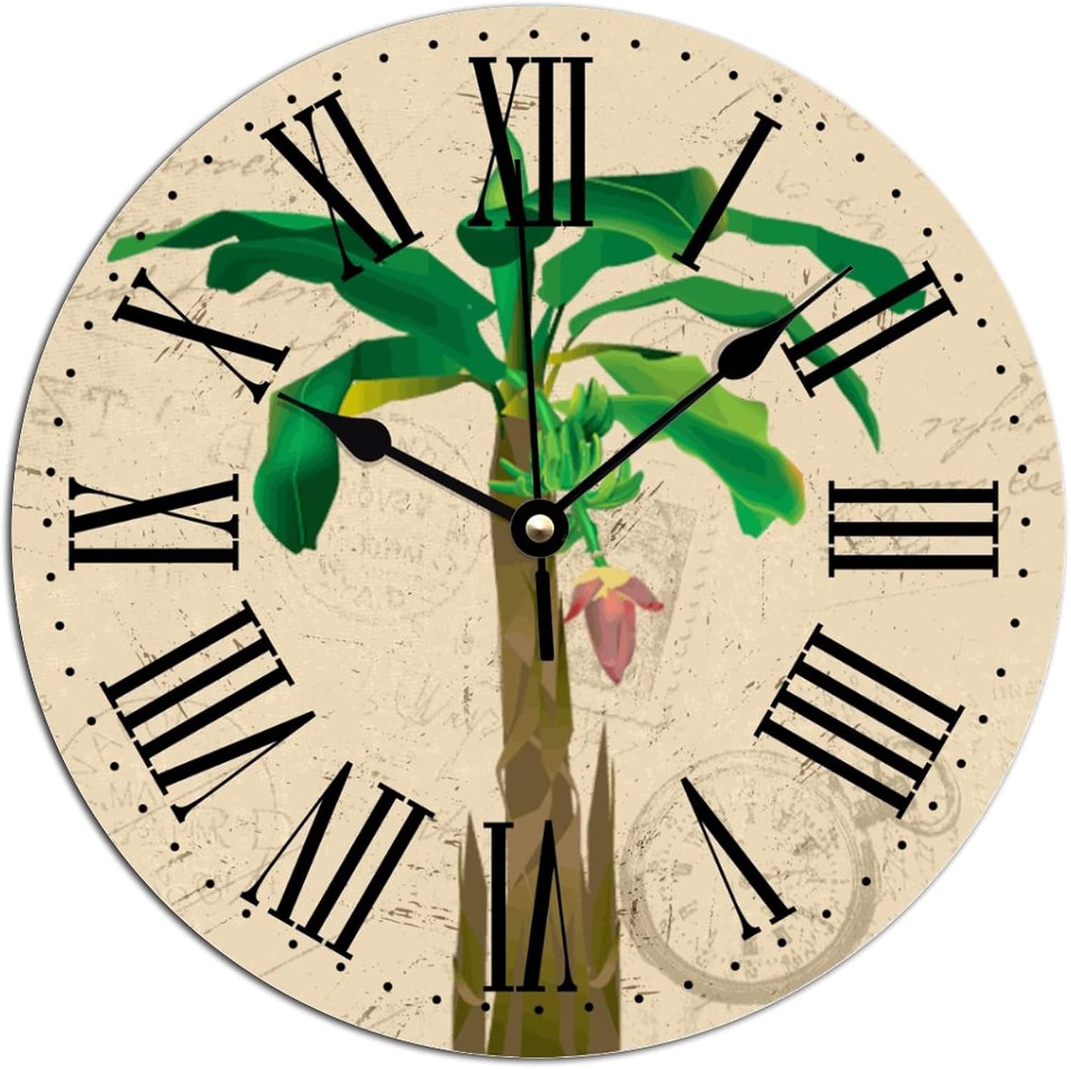 Amazon.com: Vinisong Vintage French Style Palm Tree Clock for Wall ...