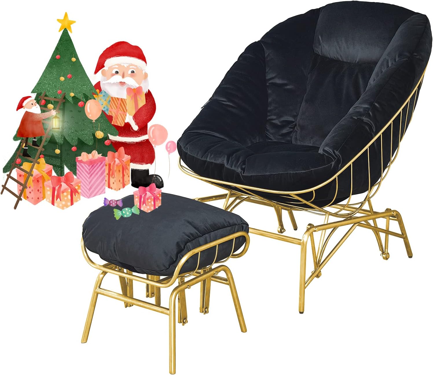 Amazon.com: UnifreNty Rocking Chair, Rocking Ottomans, Luxury Velvet ...