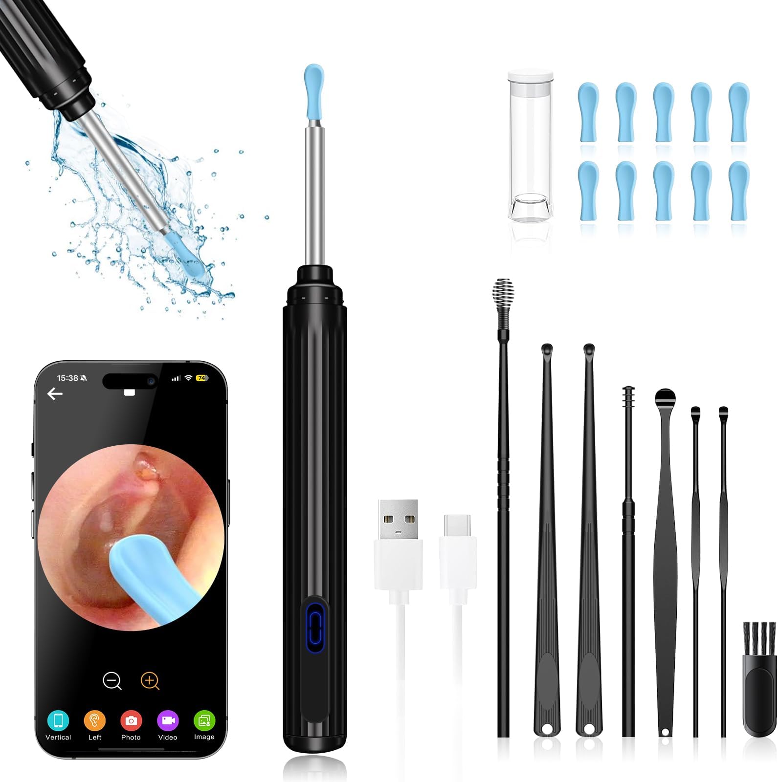 Amazon.com: KAUGIC Ear Wax Removal Tool Camera - Ear Wax Removal Kit ...