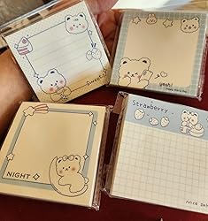 Amazon.com : 8 Pads Cute Bear Theme Sticky Notes 4 Cute Patterns 2 Pads ...