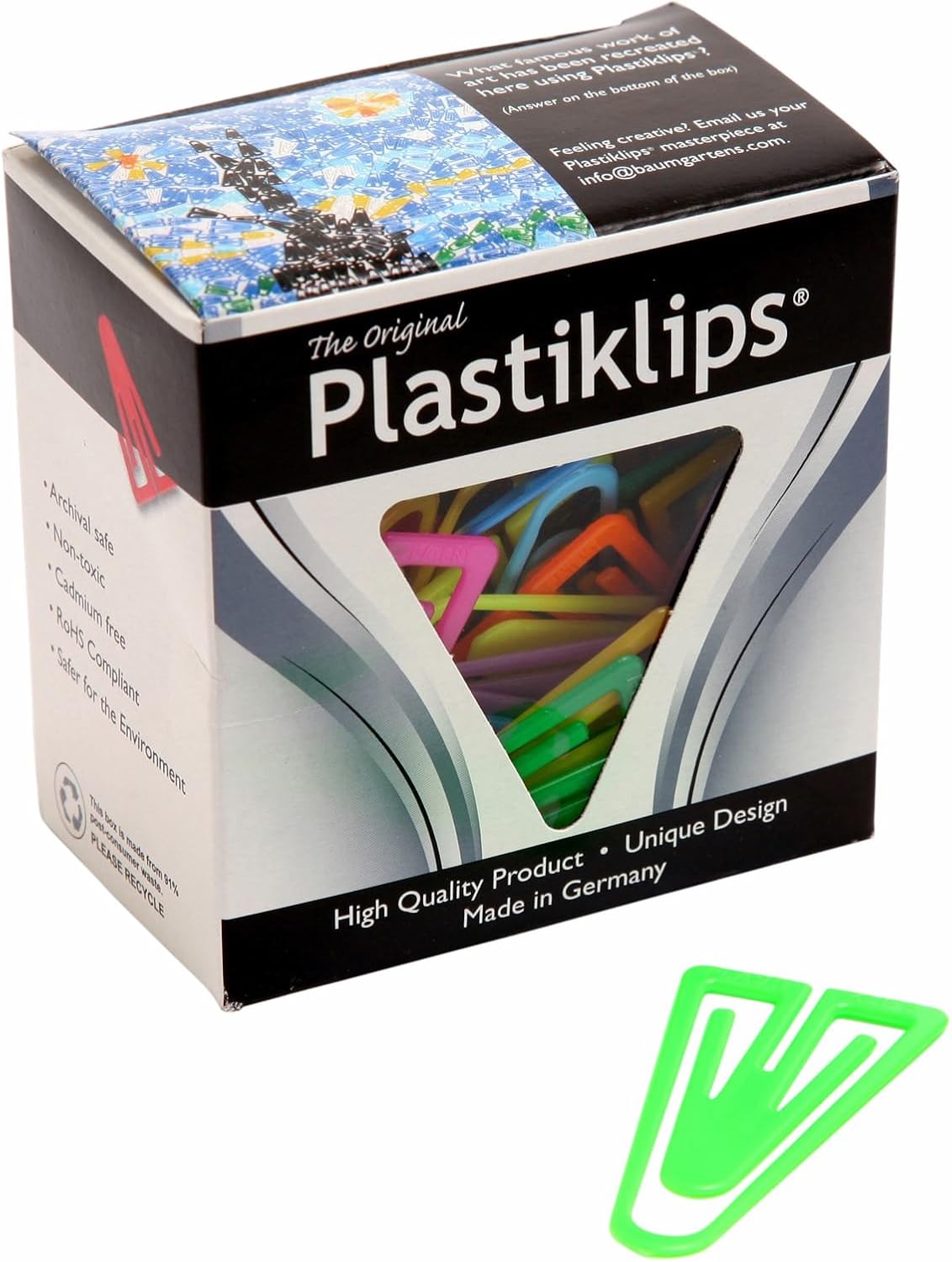 Amazon.com : Plastiklips Paper Clips X Large Size 50 Pack Assorted ...