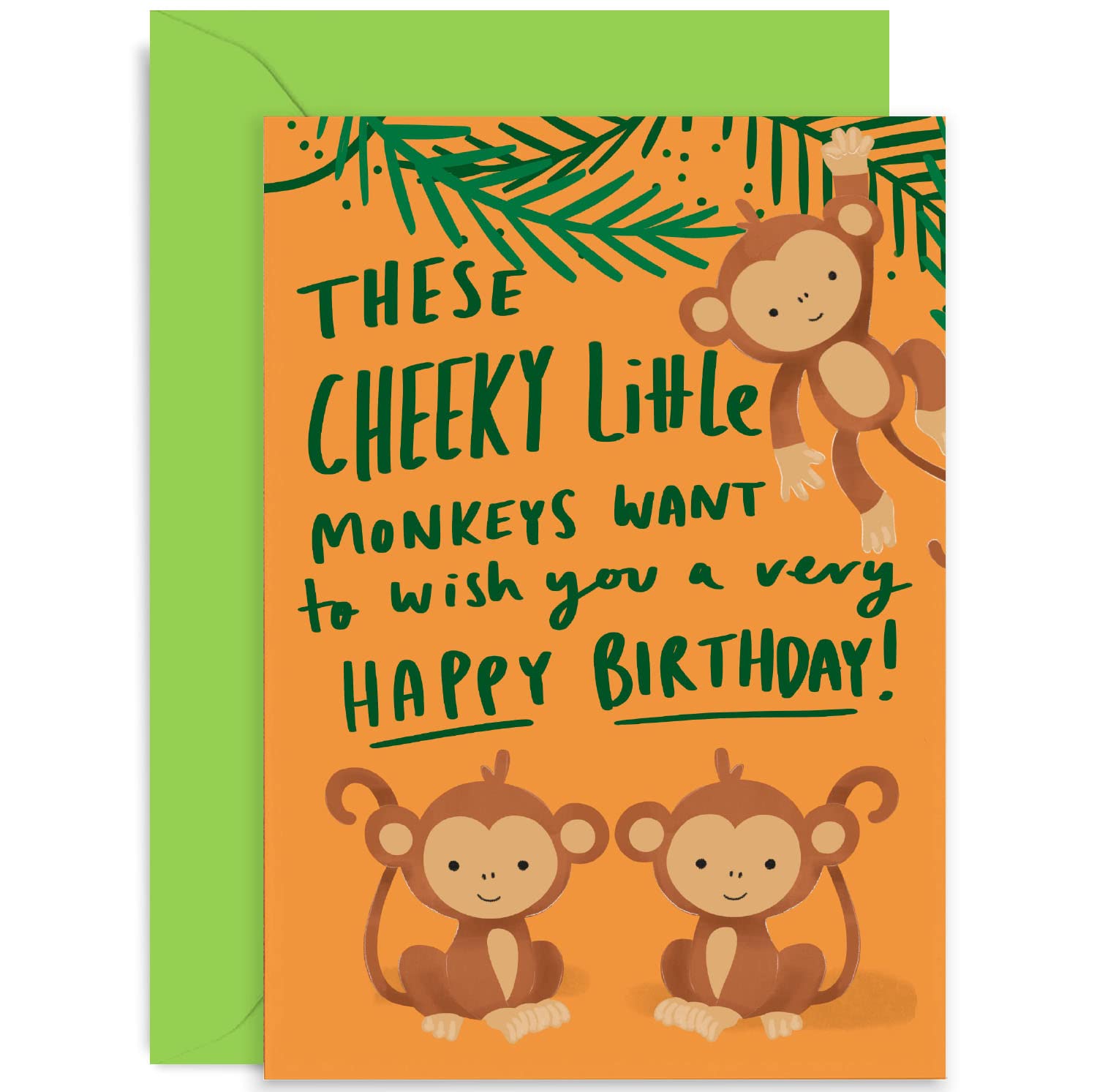 Amazon.com : Old English Co. Three Little Monkeys Birthday Card to ...