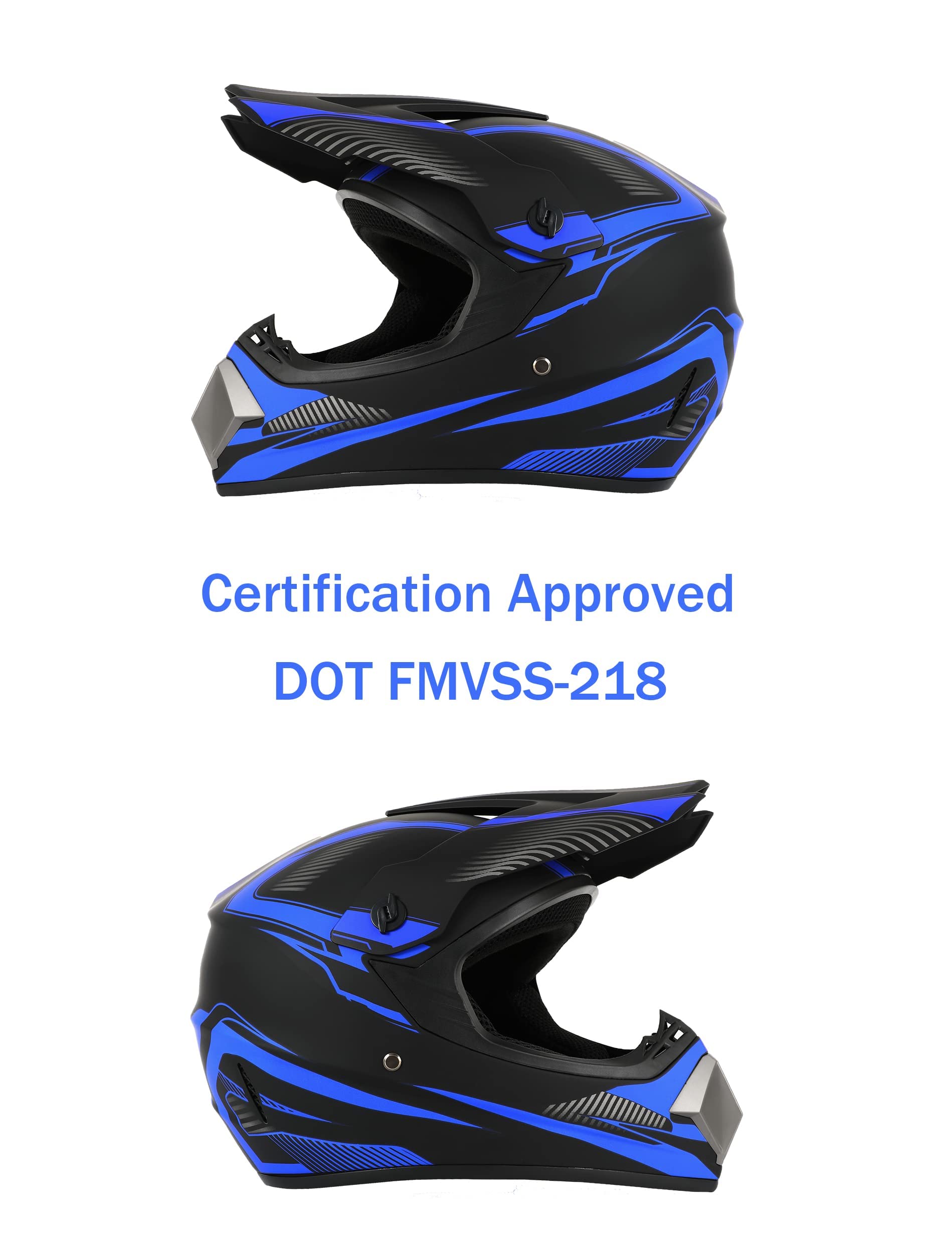 Motocross Fashion Full Face Helmet Set Adult Dirt Bike ATV Motorcycle ...