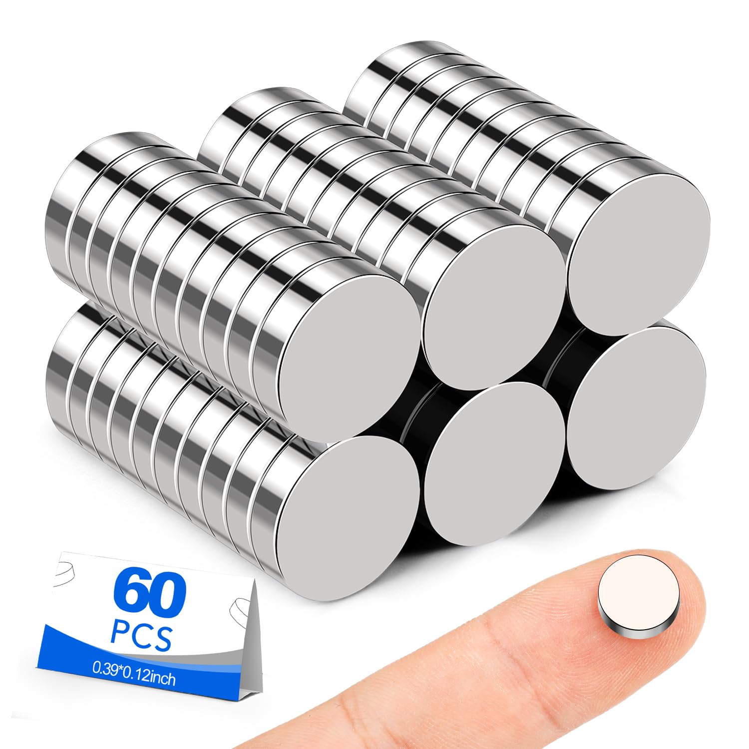 Snapklik.com : Small Magnets, 60 Pack Refrigerator Magnets 10x3mm Rare ...