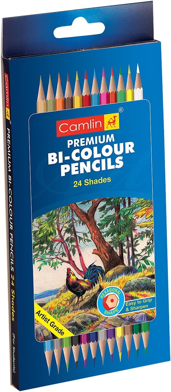 Amazon.com : Camel Premium Bi-Color Pencil - 24 Shades : Office Products