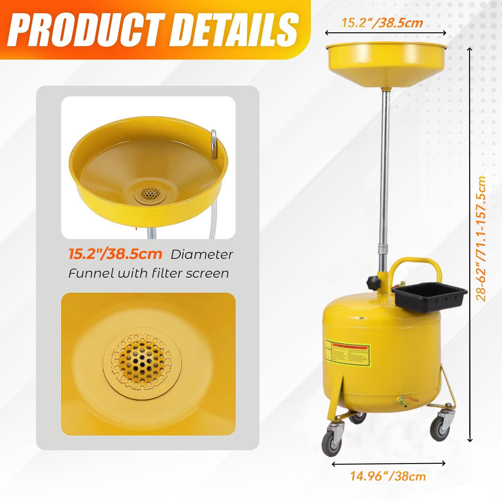 Snapklik.com : GarveeTech 8 Gal Portable Waste Oil Drain Tank Air ...