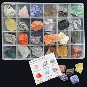 Amazon.com: Rock & Mineral Collection Kit for Adults and Kids Natural Rocks for Tumbling ...